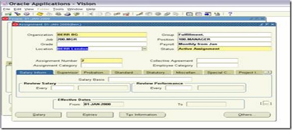Oracle Applications Configuration Of Payroll